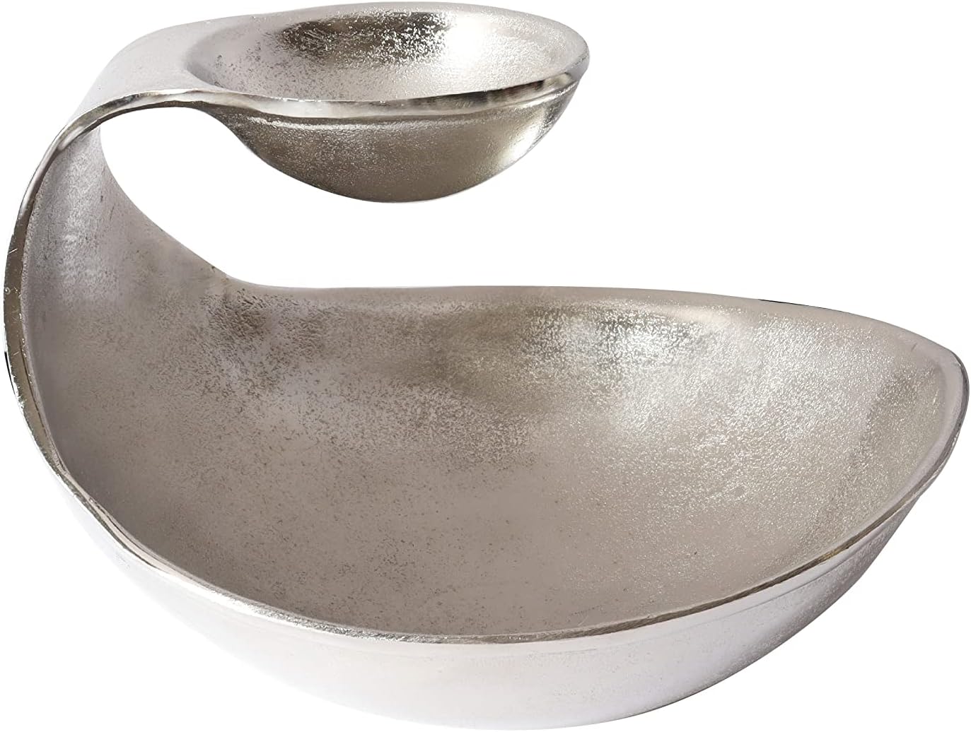 Amazon.com | Chip and Dip Serving Bowl Silver Brass Tiered Snack, Candy ...