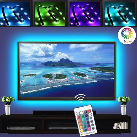 Amazon.com: LED TV Backlights, RGB LED Strip Lights, 1M/3.3ft USB ...