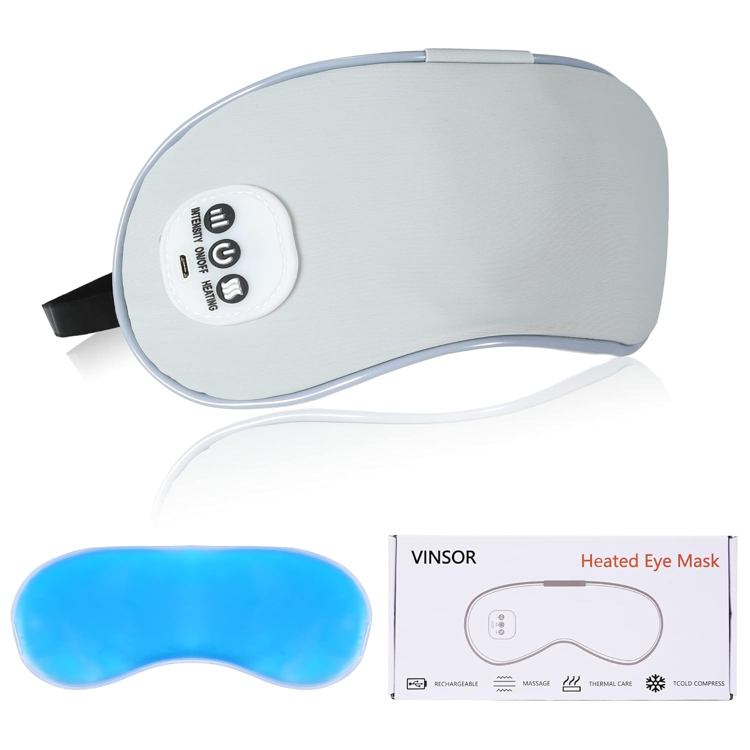 Amazon.com : VINSOR 3 in 1 Heated Massage Eye Mask USB Rechargeable,5 ...