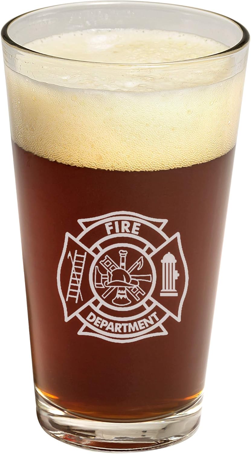 Amazon.com | Firefighter Pint Glasses (Set of Two) – Firefighter ...