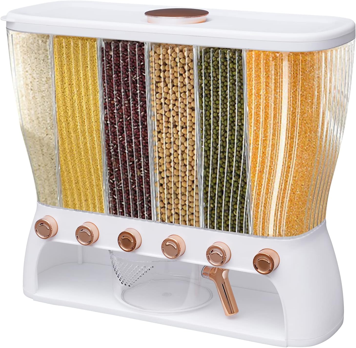 Amazon.com: Unnsiapit Rice Dispenser, 6 Grid 360° Rotating Cereal ...
