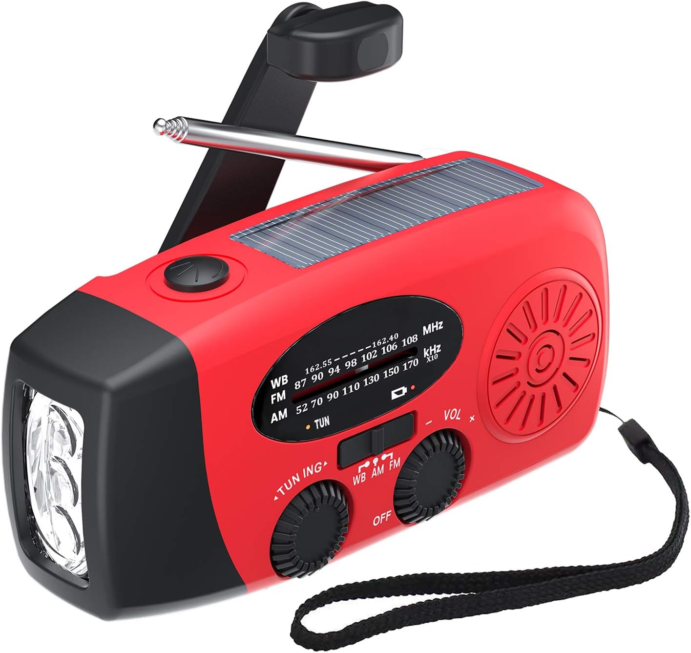 Amazon.com: Tiemahun Emergency Solar Hand Crank Dynamo NOAA WB AM/FM ...