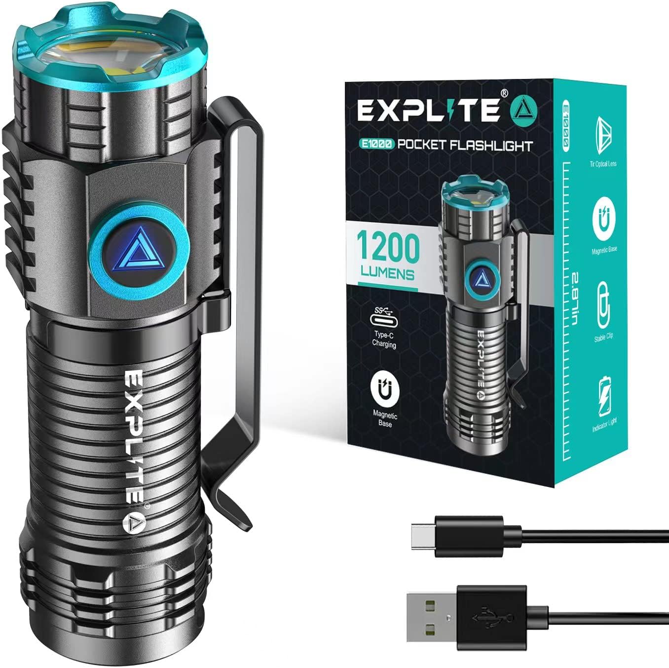 sofirn SC13 LED Rechargeable Torch, Bright 1300 Lumens EDC Small Torch ...