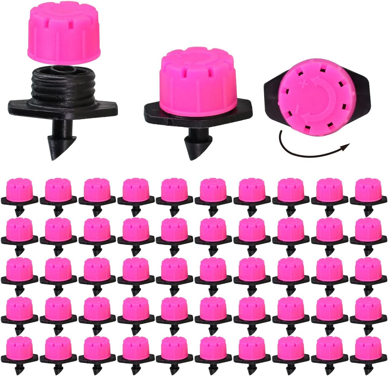 Amazon.com: 50PCS Garden Drip Irrigation Drippers Sprinklers 360 Degree ...