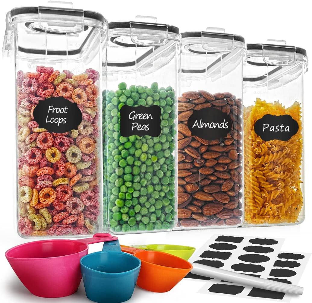 Amazon.com: Cereal Storage Container Set,100% Airtight Best Dry Food ...