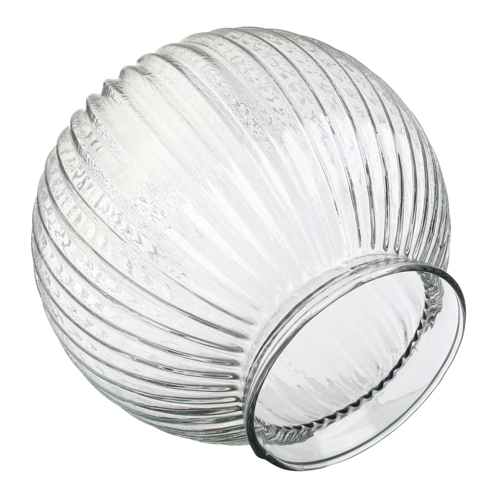 Yosoan 1-Light Striped Round Glass Replacement Shade Lamp, Clear Globe ...
