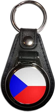 Amazon.com: Czech Republic Flag - Black Plastic Medallion Key Ring ...