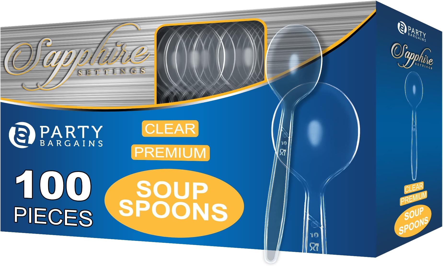 Amazon.com: Elegant Premium Gold Soup Spoon, Extra Heavy Weight Plastic ...