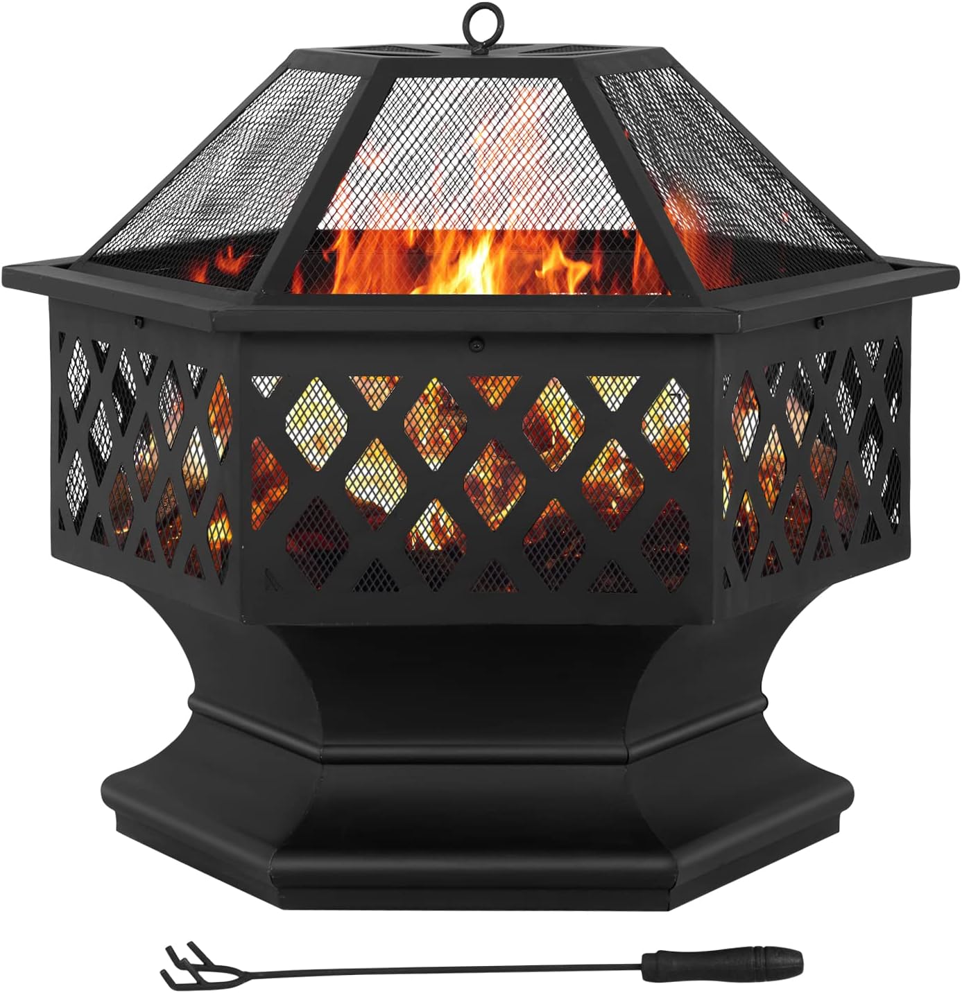 Ikuby Ball of Fire Pit 35" Outdoor fire with BBQ Grill Globe Large ...