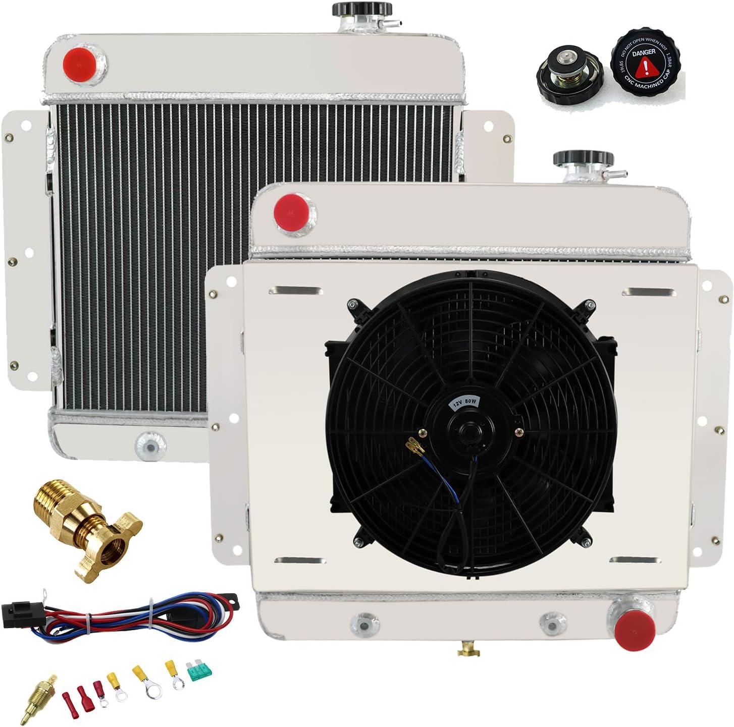 Amazon.com: OzCoolingParts 3 Row Core Aluminum Radiator + 14" Electric ...