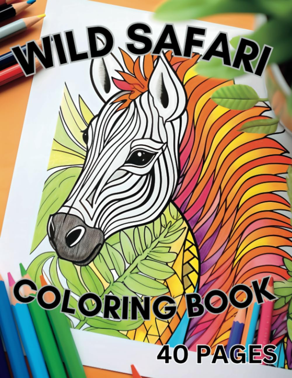 Coloring Book for Kids: Wild Safari: Livingston, Chris: 9798858248095 ...