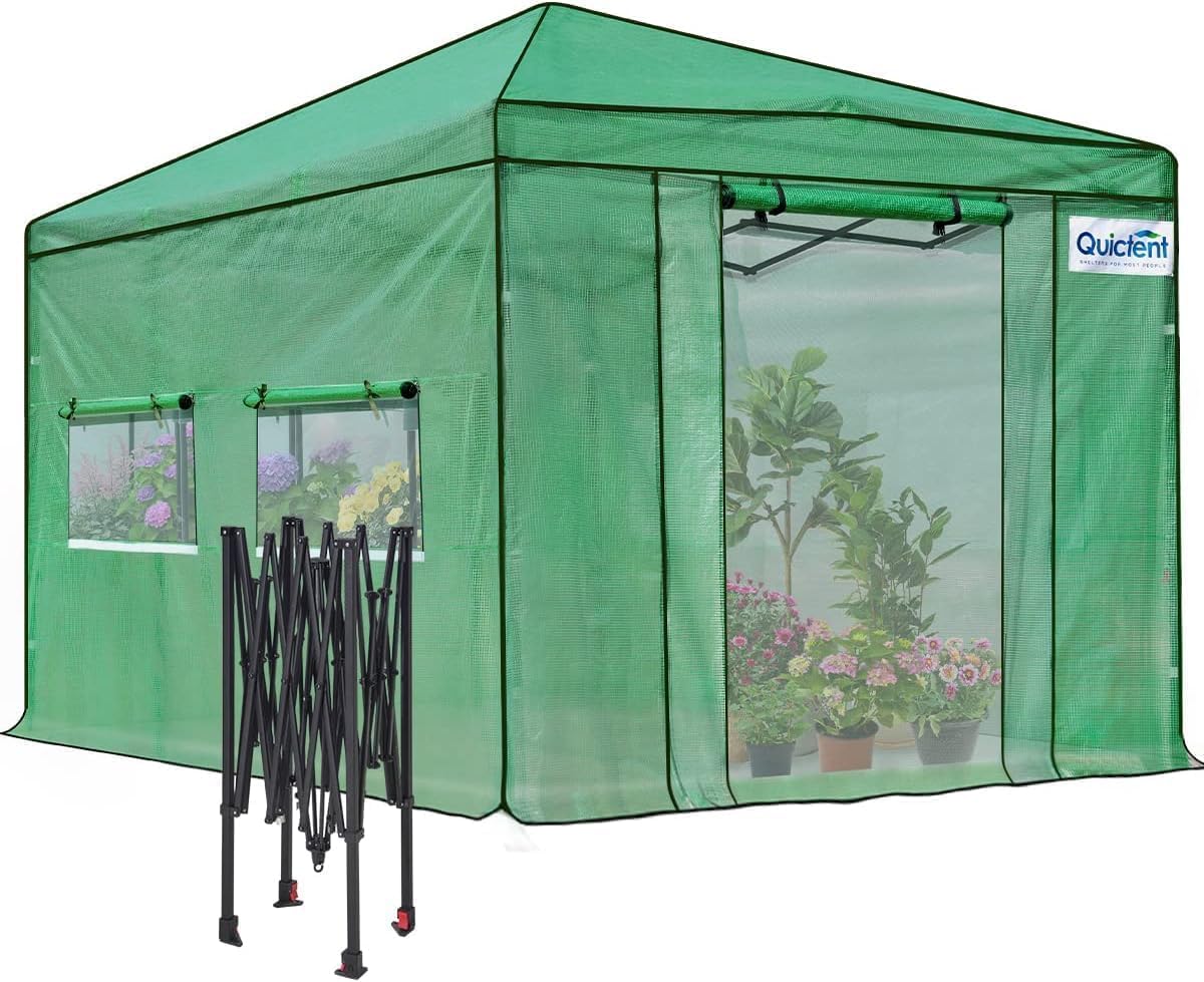Amazon.com : Quictent 12x8 Walk-in Pop-up Greenhouse, Portable Instant ...