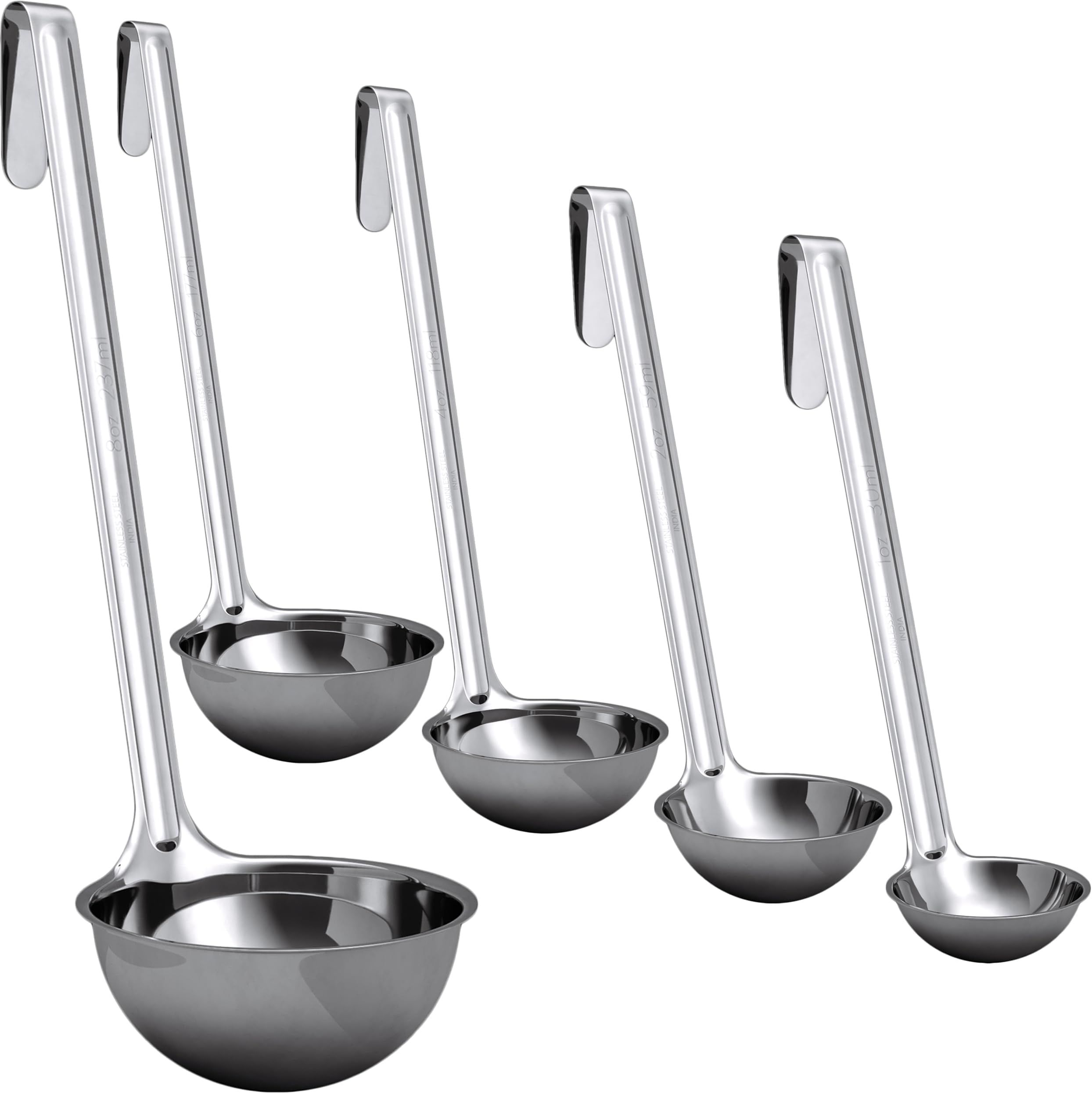 Amazon.com: CucinaPrime Set of 4 Stainless Steel Soup Ladle 2oz, 4oz ...