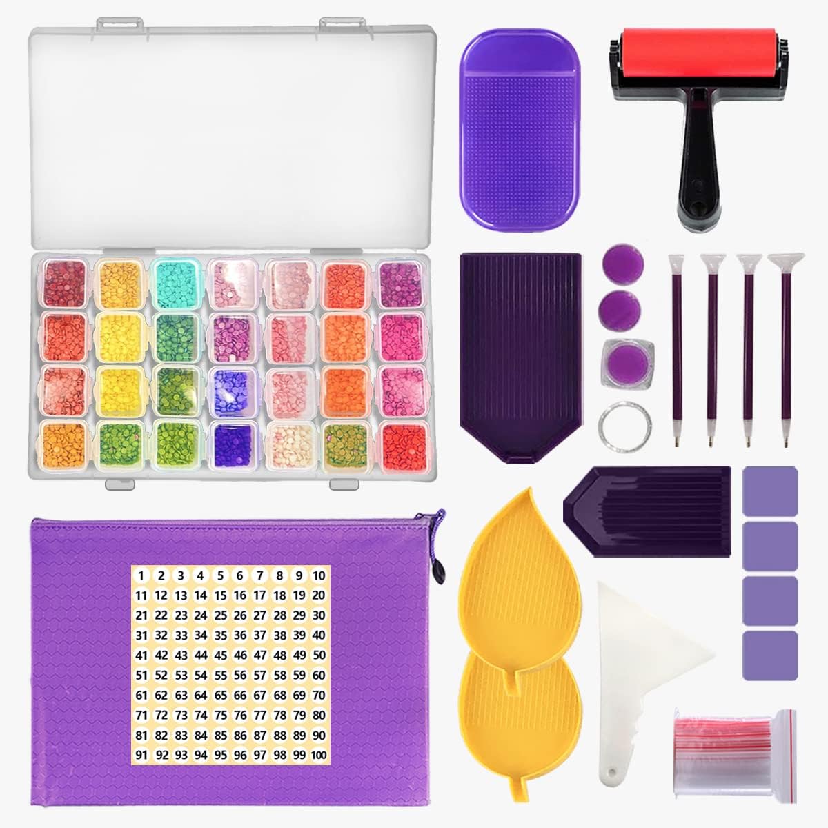 Amazon.com: DIY Diamond Painting Tools and Accessories Kit - 56 Pcs ...