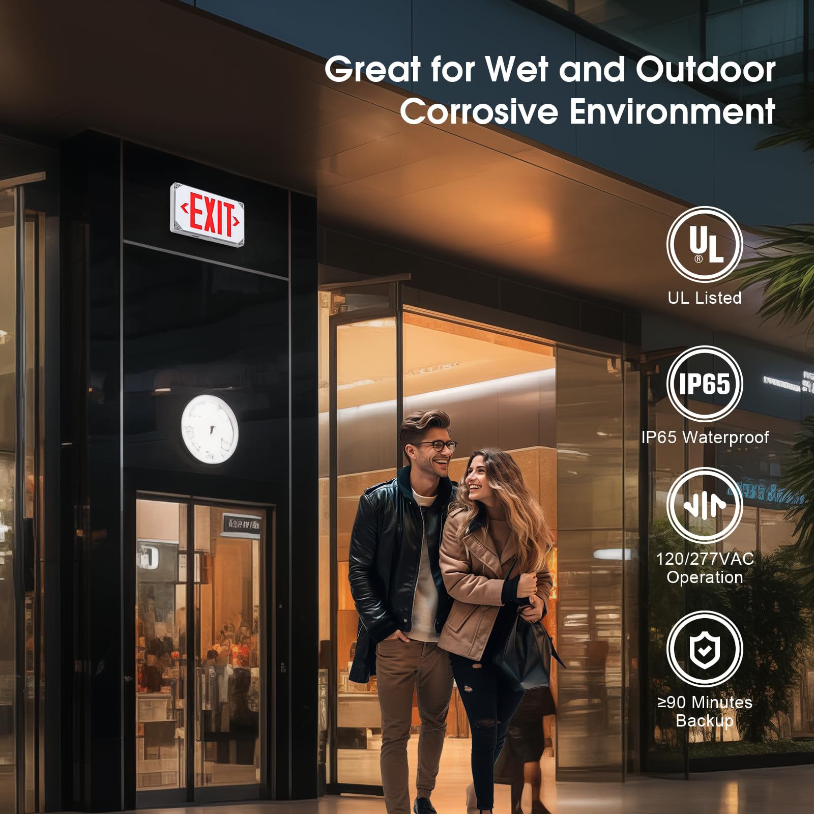 Snapklik.com : SiTiSFi Wet Location LED Exit Sign Red/Green Color ...