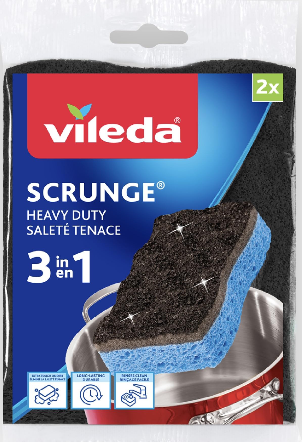 Vileda 147606 Scrunge Heavy Duty Scrub Sponge (Pack of 2) : Amazon.ca ...