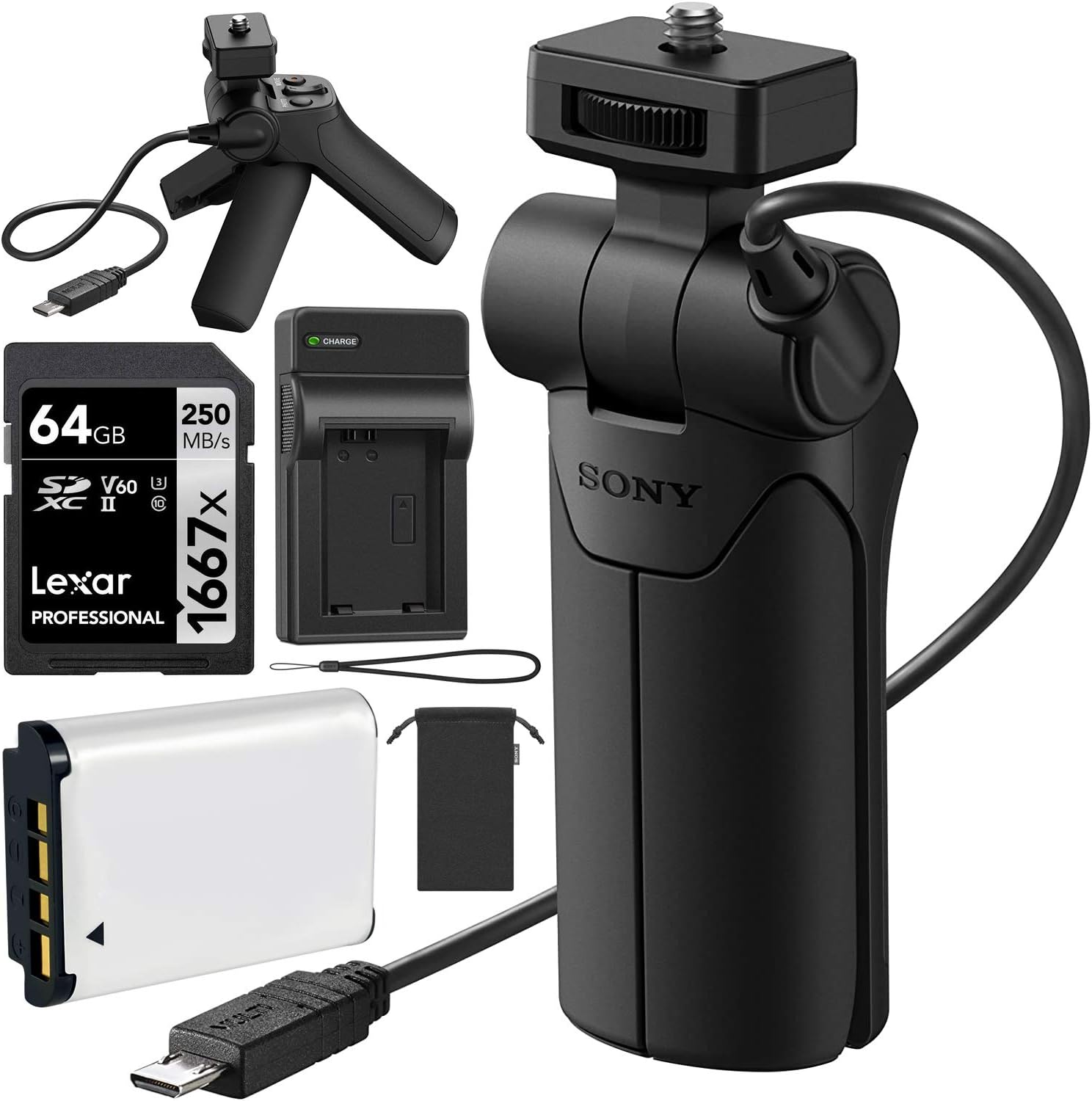 Amazon.com : Sony VCT-SGR1 Shooting Grip Camera Tripod for One Handed ...