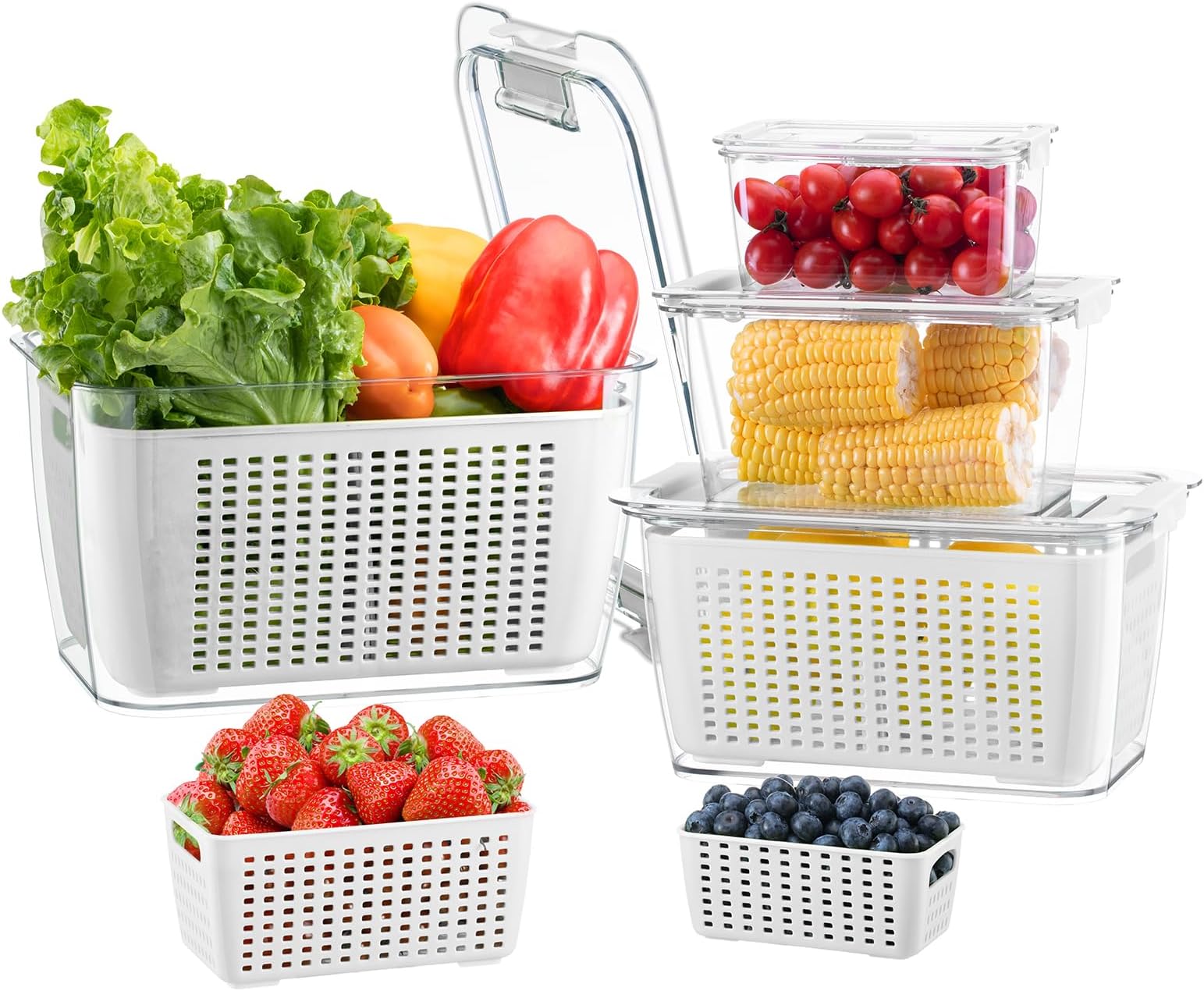 Amazon.com: Pomeat Stackable Fridge Organizer Bins 3 Pack Refrigerator ...