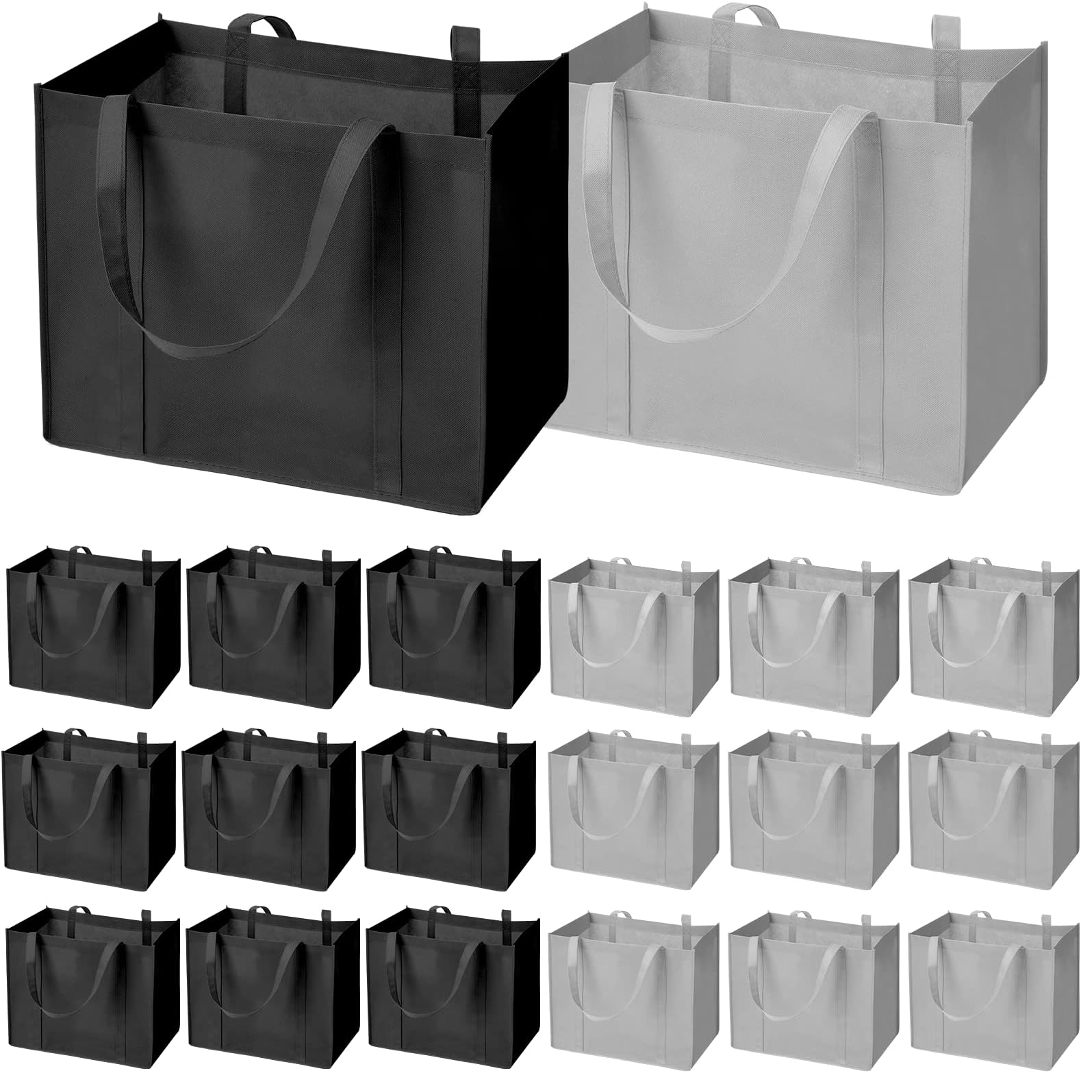 Amazon.com: 50 Pieces Reusable Totes Bag Bulk, Shopping Bags Non Woven ...