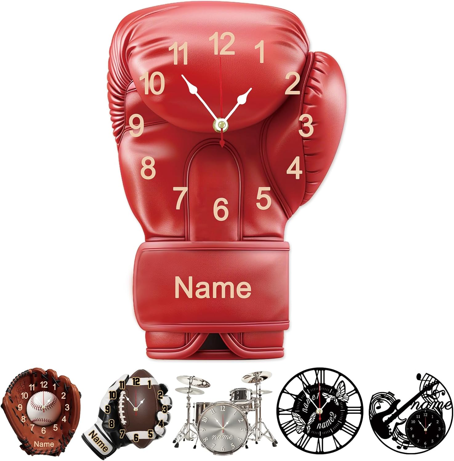 Amazon.com: Personalized Metal Clock with Name Custom Wall Boxing ...