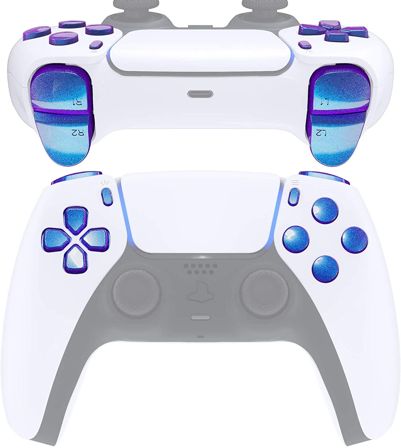 Purple Blue Duo Tone Replacement Button Set for PS5 Playstation 5 ...