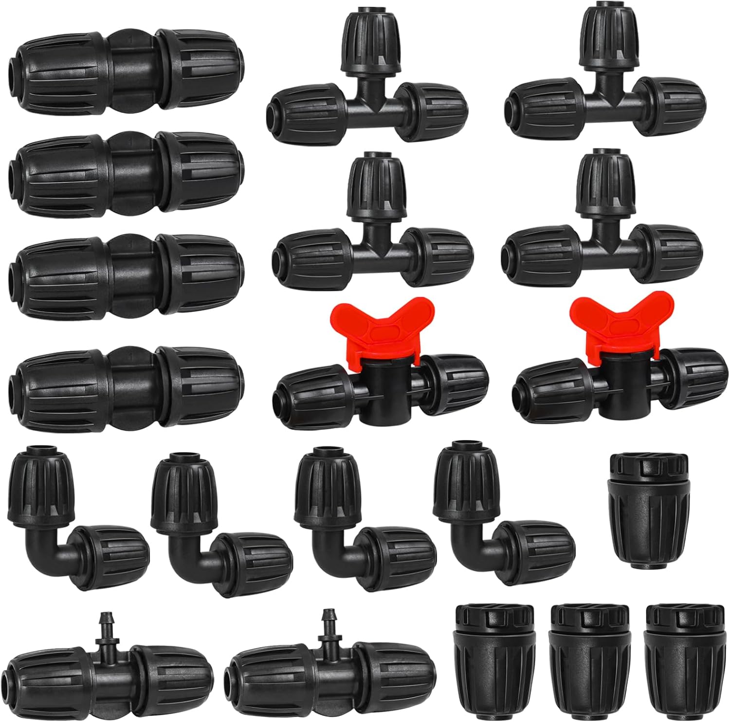 Amazon.com: WZFLRUA 20 Pcs 1/2 Inch Drip Irrigation Fittings Kit (1/2 ...