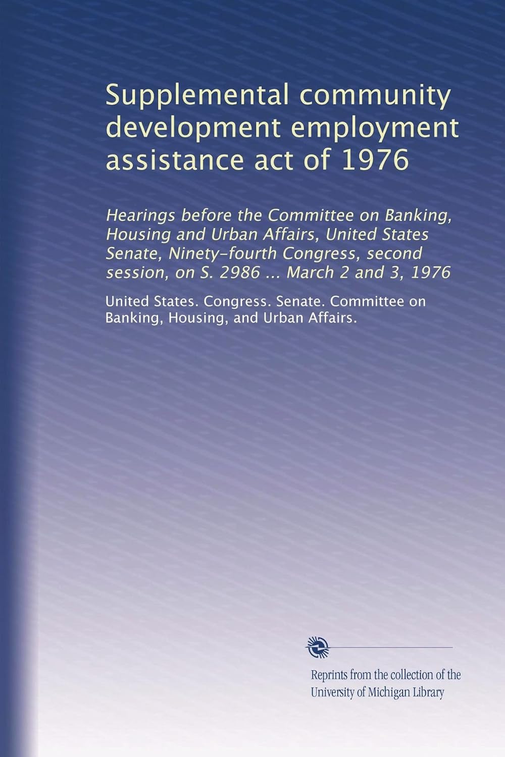 Amazon.com: Supplemental community development employment assistance ...