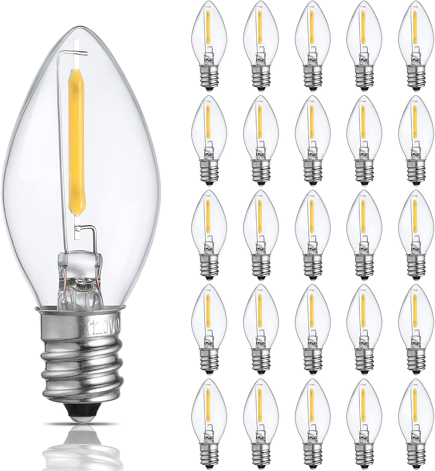 EarthBulb 12-Pack E12 LED Candelabra Bulbs - 4W, 330 Lumens,15,000-Hour ...