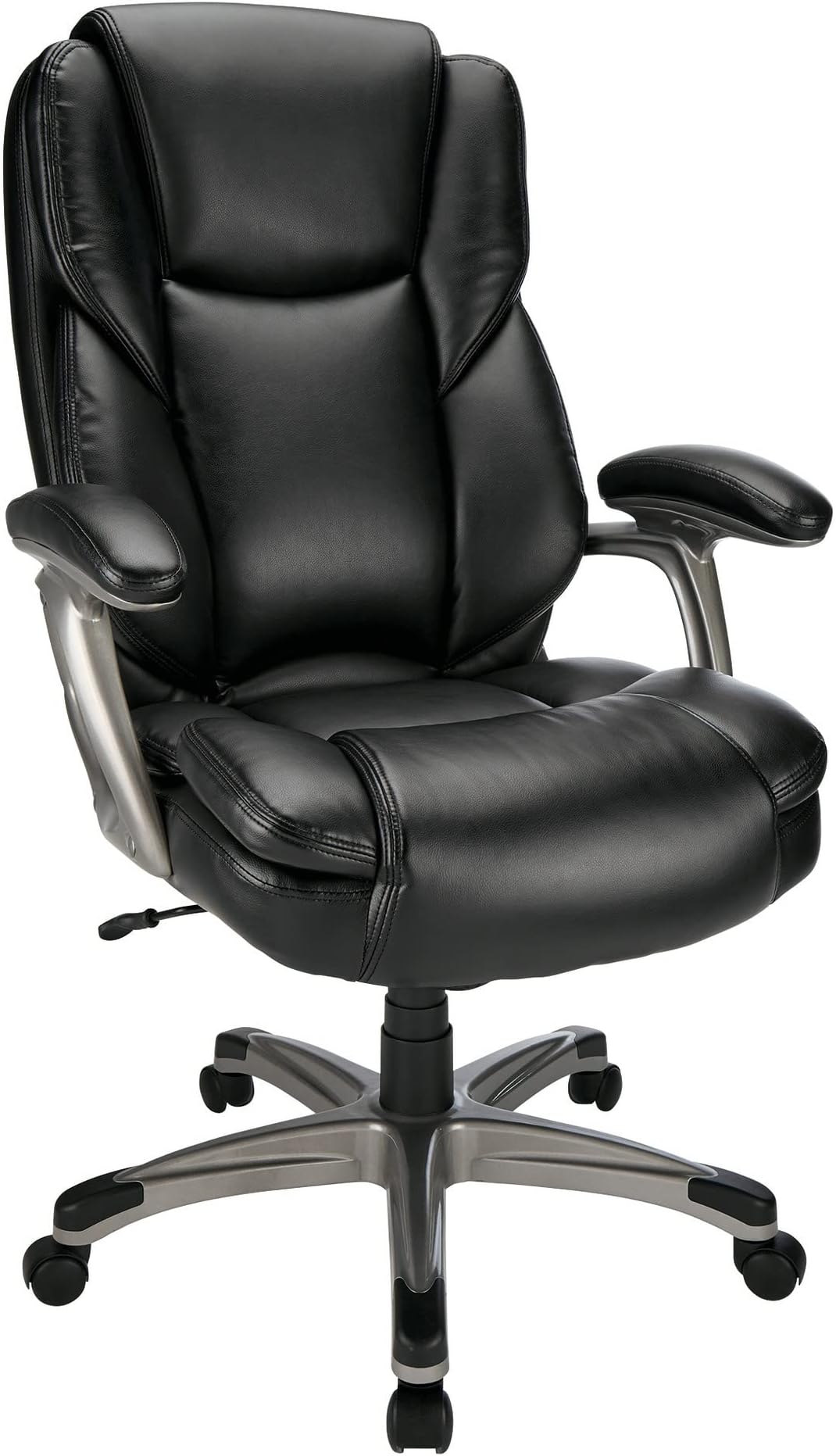 Amazon.com: Realspace® Cressfield Bonded Leather High-Back Chair, Black ...