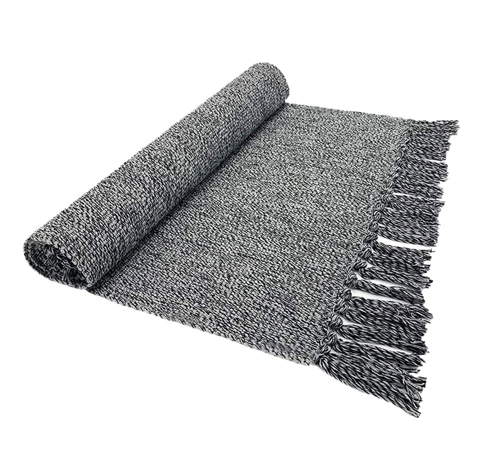 Amazon.com: Cotton Bathroom Rug Reversible Laundry Room Rag Rug. Hand ...