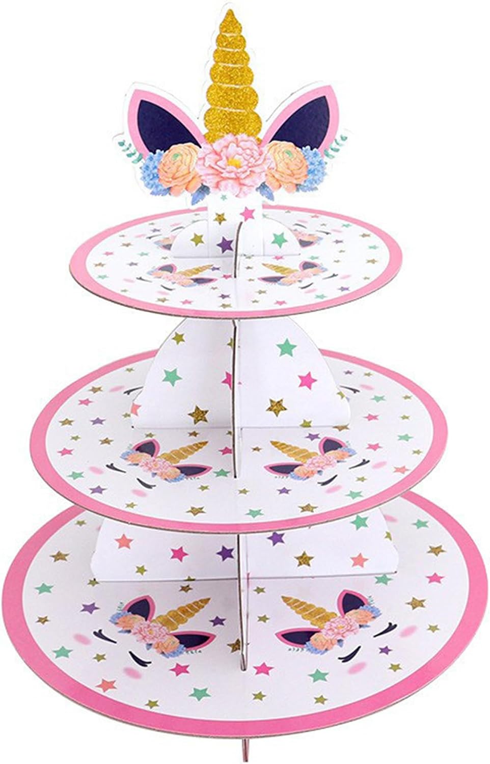 Amazon.com | Vuitte 3 Tier Unicorn Cupcake Stand, Birthday Party ...