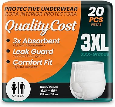 QualityCost Adult Incontinence Underwear Pull-Up, 20Pack, Heavy Duty ...