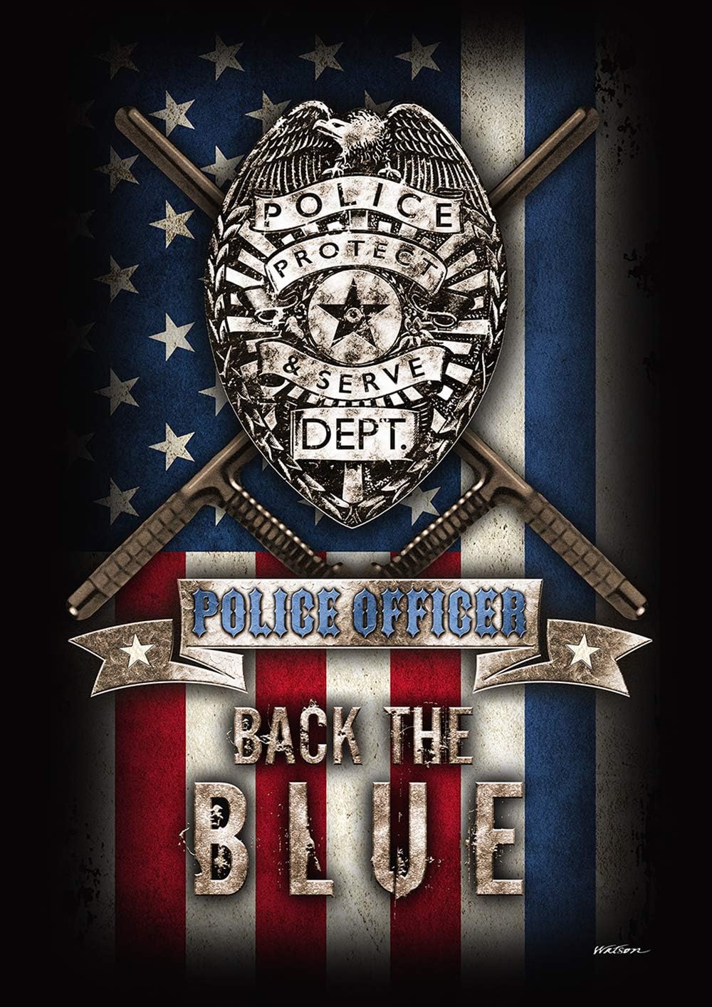 Amazon.com : Toland Home Garden 1012390 Back The Blue Police Flag 28x40 ...