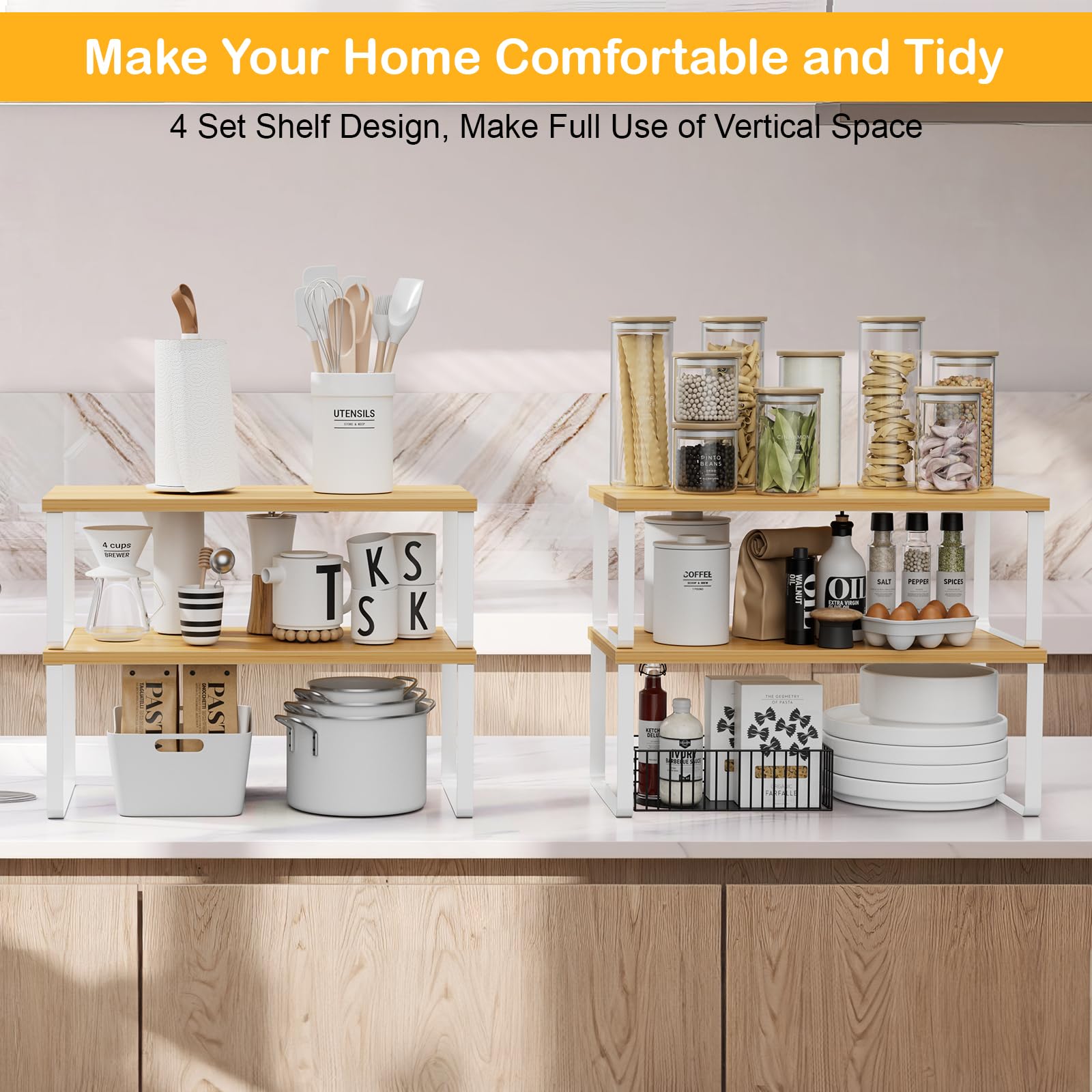 Snapklik.com : Cabinet Shelf Organizers, 15.7 Inches Large Kitchen ...