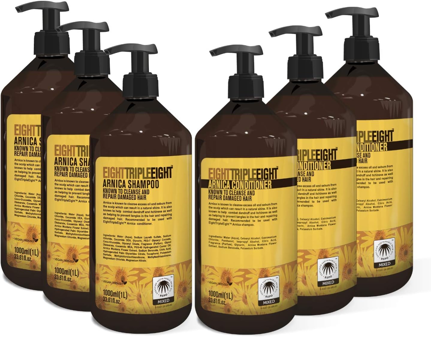 Eight Triple Eight Arnica Hair Care Set- 3x Shampoo & 3x Conditioner 1 ...