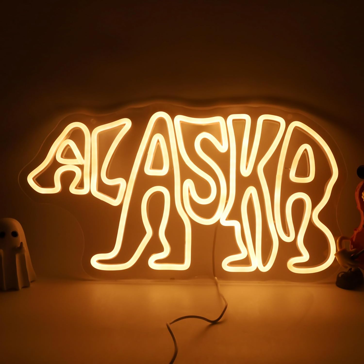 Alaska Bear Neon Sign for Wall Decor,Warm Yellow LED Neon Light Sign ...
