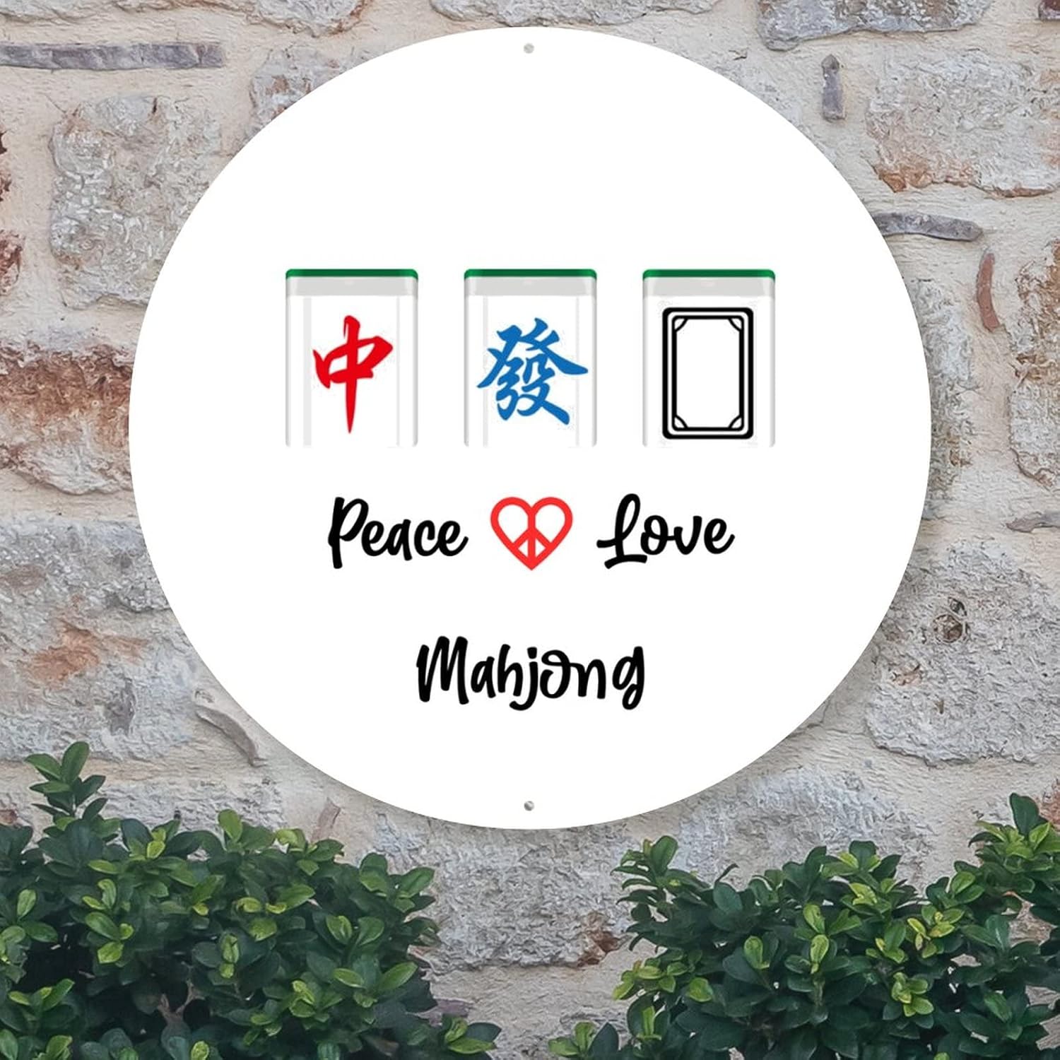 Amazon.com: Mahjong Tiles Welcome Door Sign Chinese Mahjong Metal Sign ...