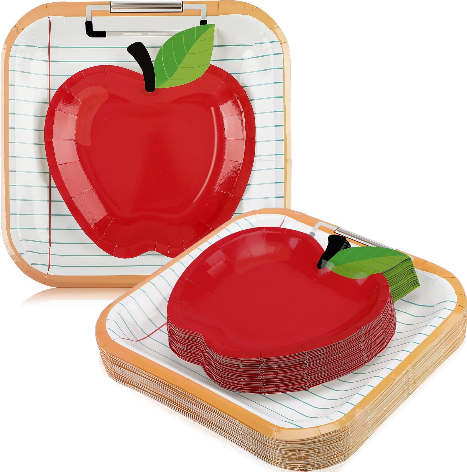 Amazon.com: 50PCS Red Apple Party Paper Plates Decorations Back to ...