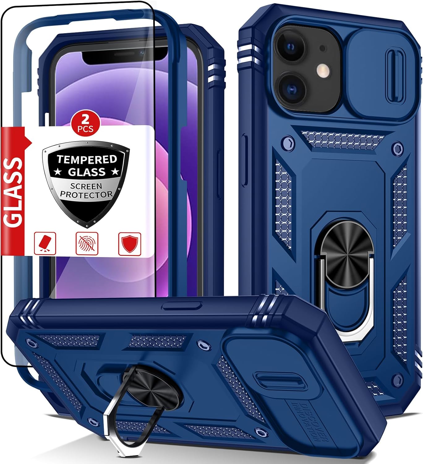 Amazon.com: IYTRRYH for iPhone 12 Mini Case with 2 Glass Screen ...