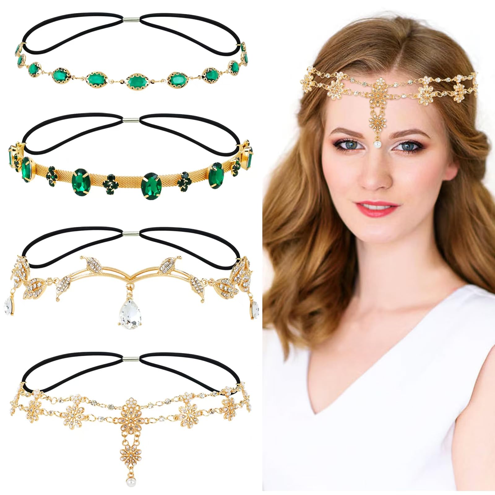 Amazon.com : Dizila 4 Pieces Crystal Rhinestone Gems Jewelry Head ...