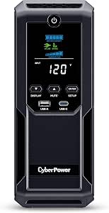 CyberPower CP1350AVRLCD3 Intelligent LCD UPS System, 1350VA/815W, 12 ...