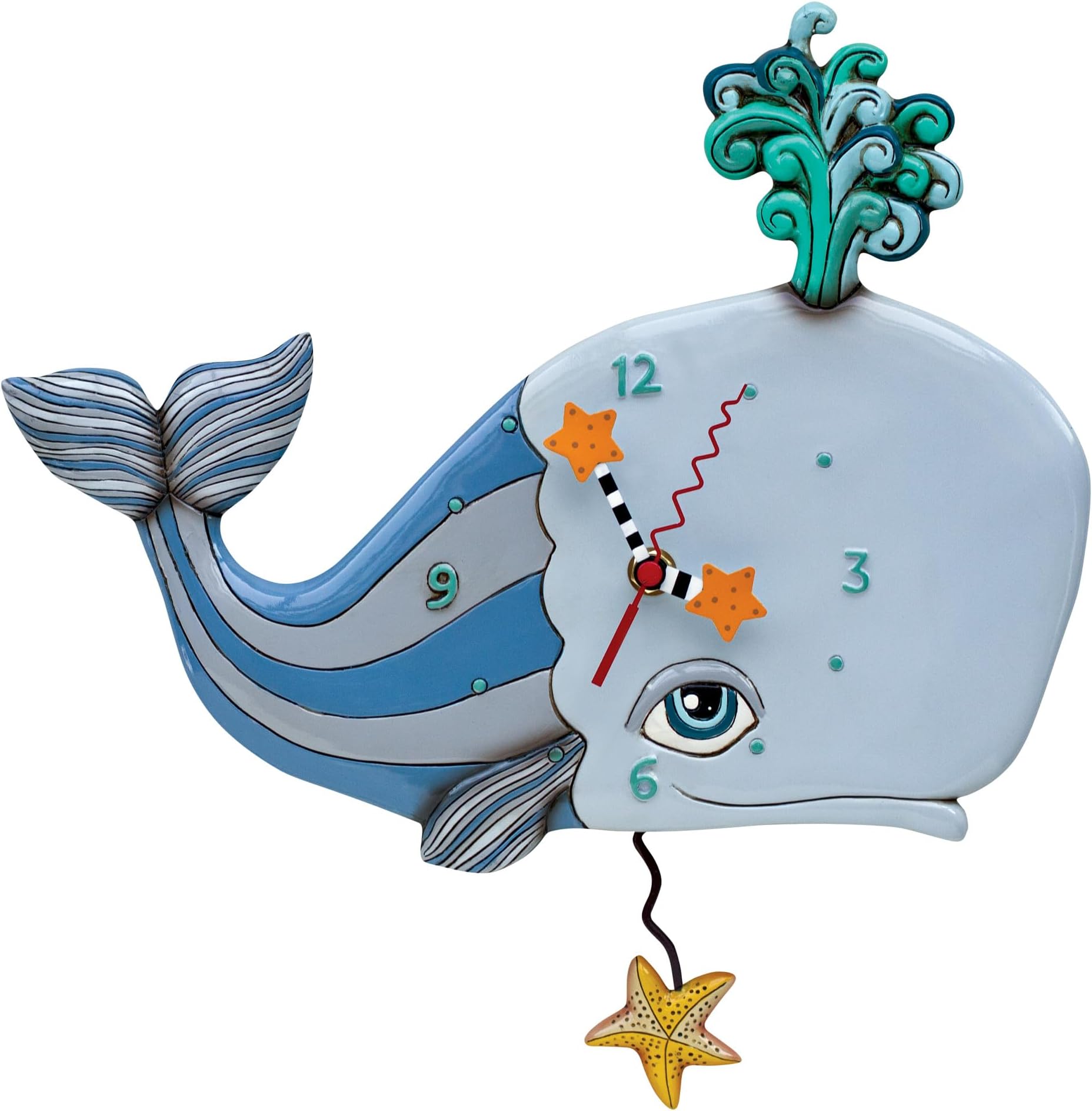 Amazon.com: Allen Designs Mermaid Cat Mercat Pendulum Clock : Home ...