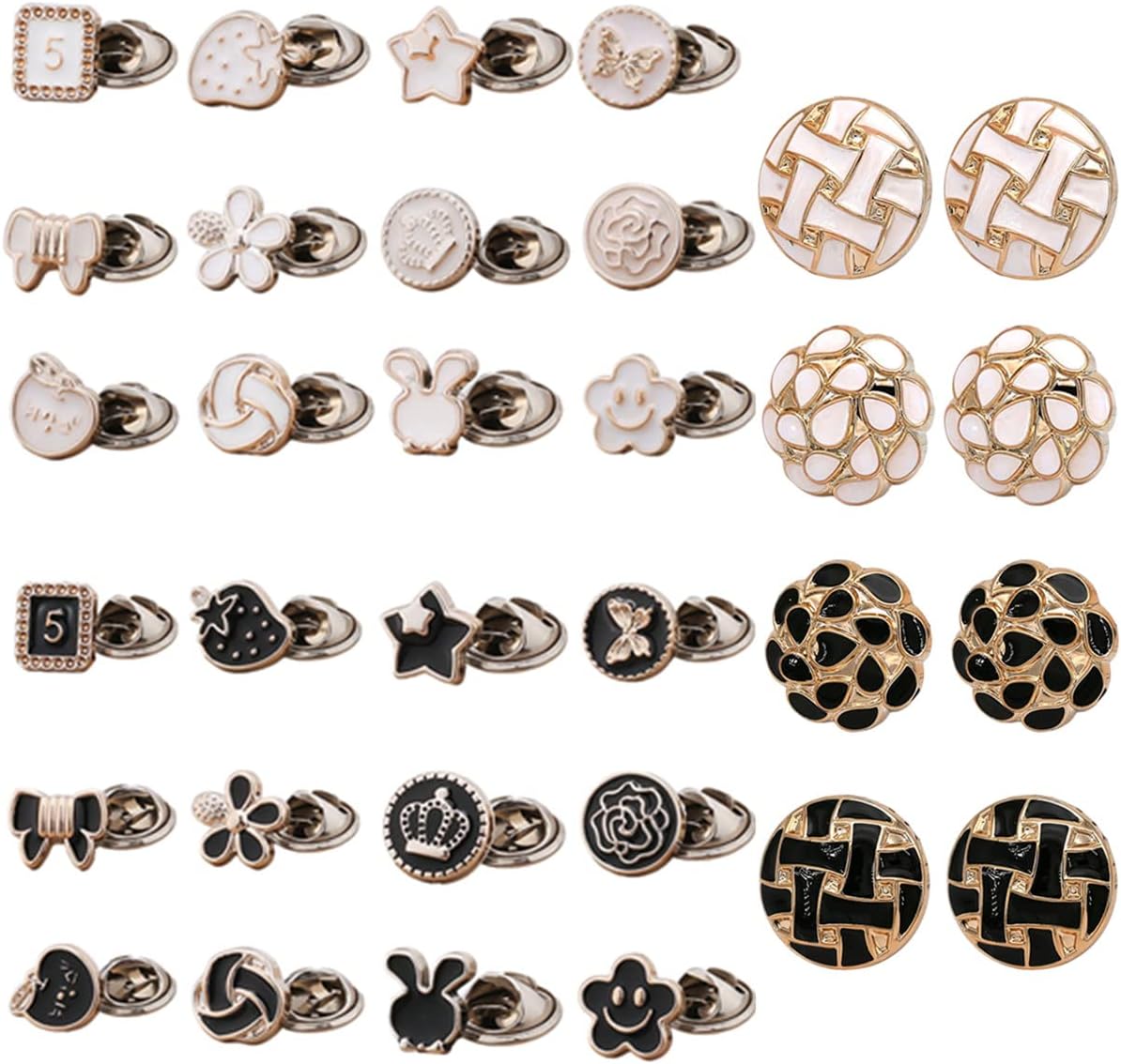 Morices 56 Pcs Elegant Cover Up Button Set, Women Shirt Brooch Buttons ...