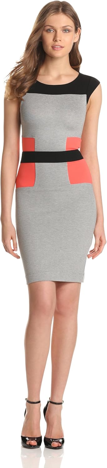 French Connection Women's Manhattan Jersey Dress, Grey Speckled Mel ...