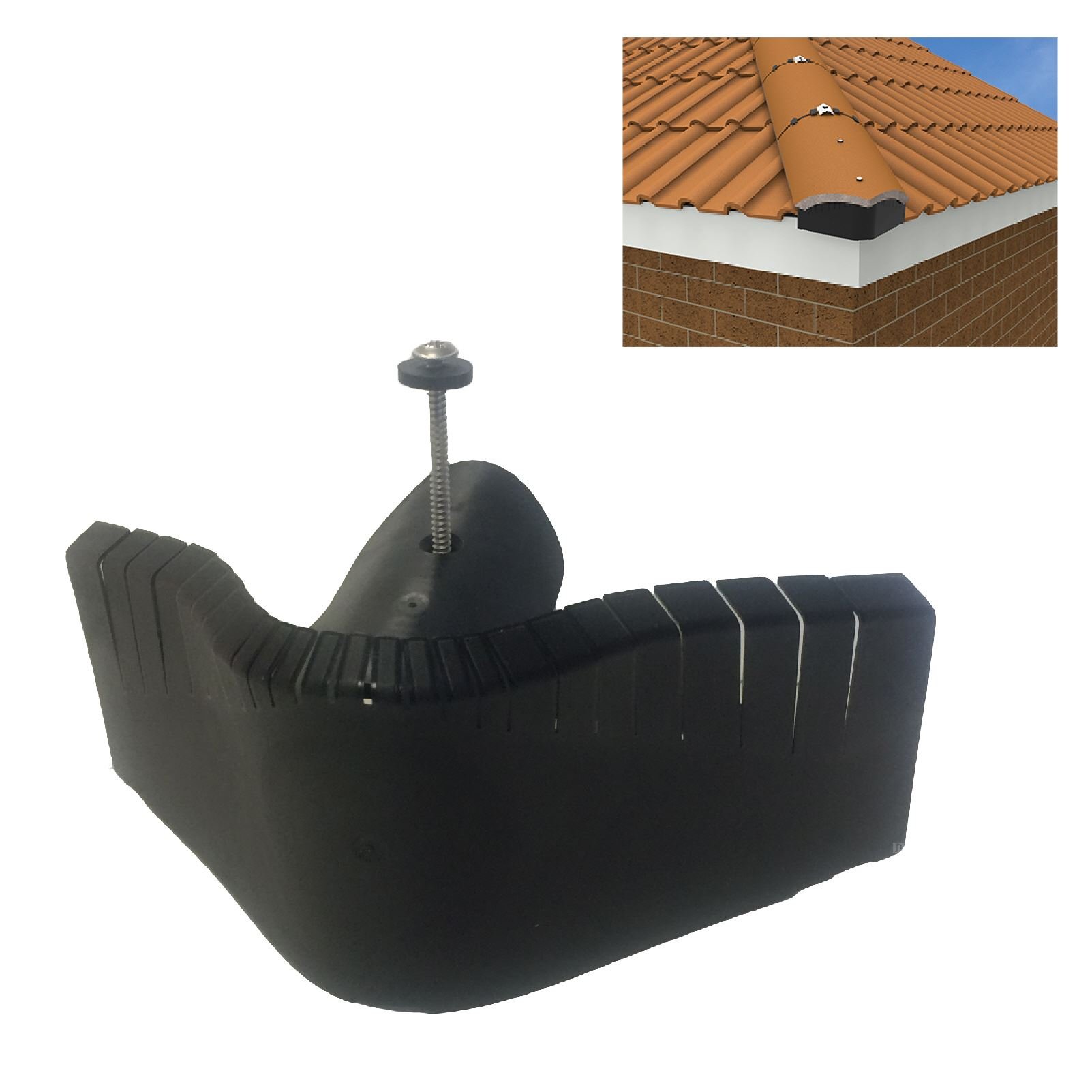 Universal Hip End Tile Closer. Manthorpe Dry Roof Fixing Alternative to ...