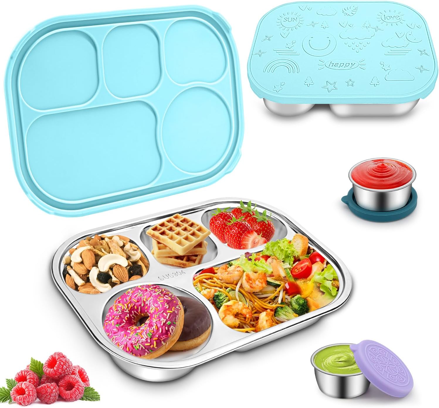 Amazon.com: Bento Lunch Box Stainless Steel Lunch Container Reusable 5 ...