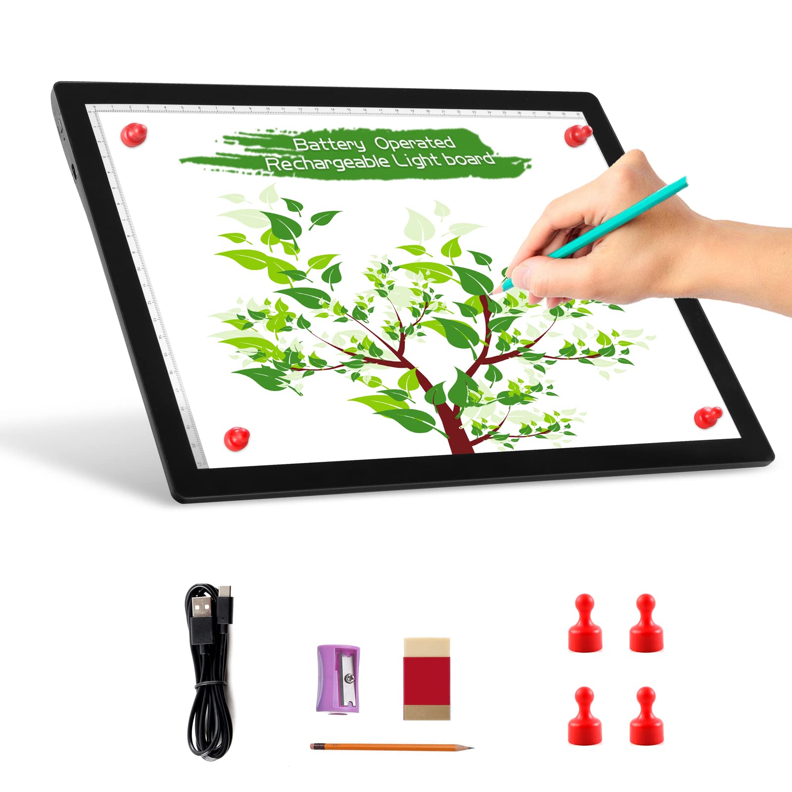 Buy A4 Wireless Battery Powered Light Pad, TOHETO Tracing Light Box ...