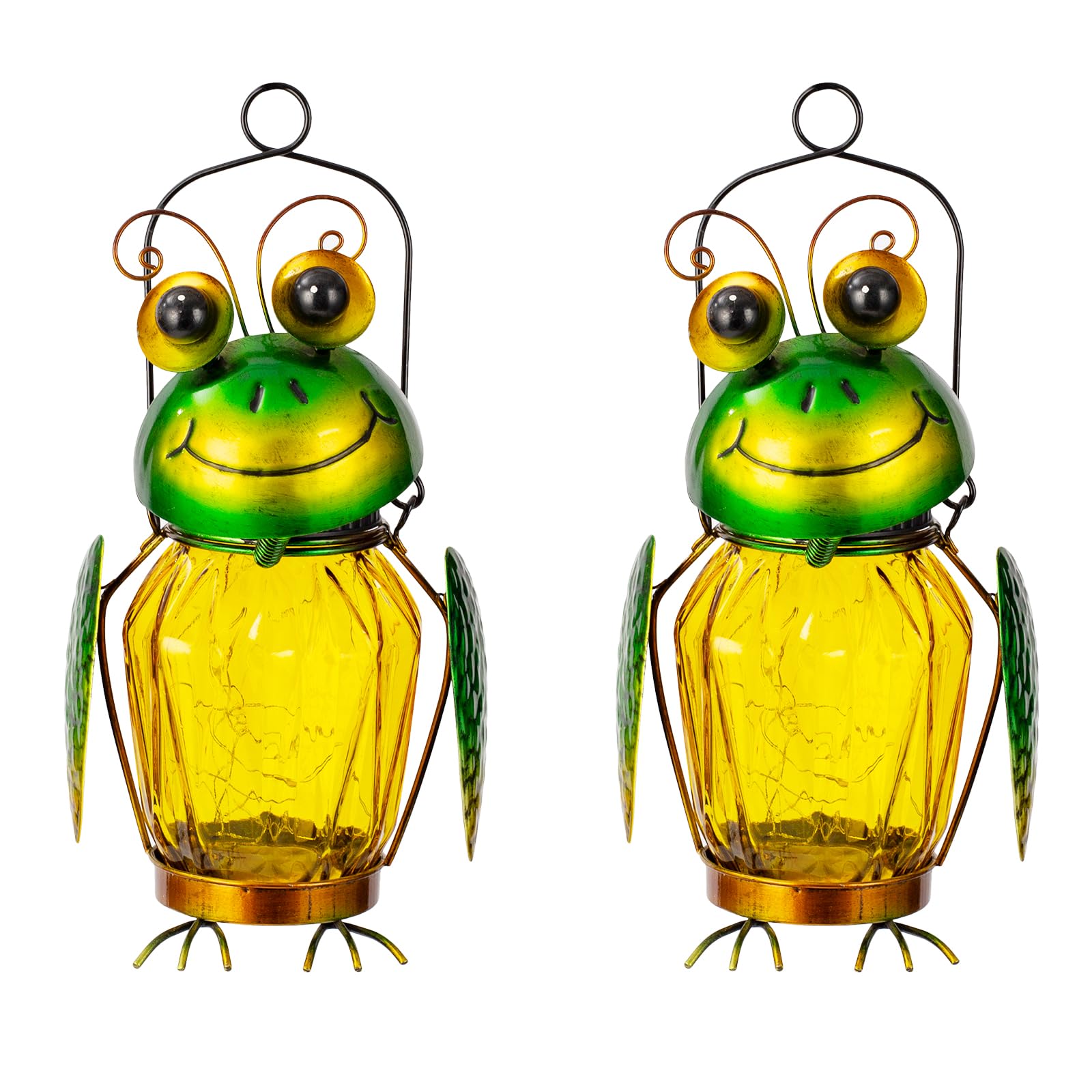 Amazon.com: STANKGARDEN 2 Pack Solar Lanterns Outdoor Waterproof, Frog ...