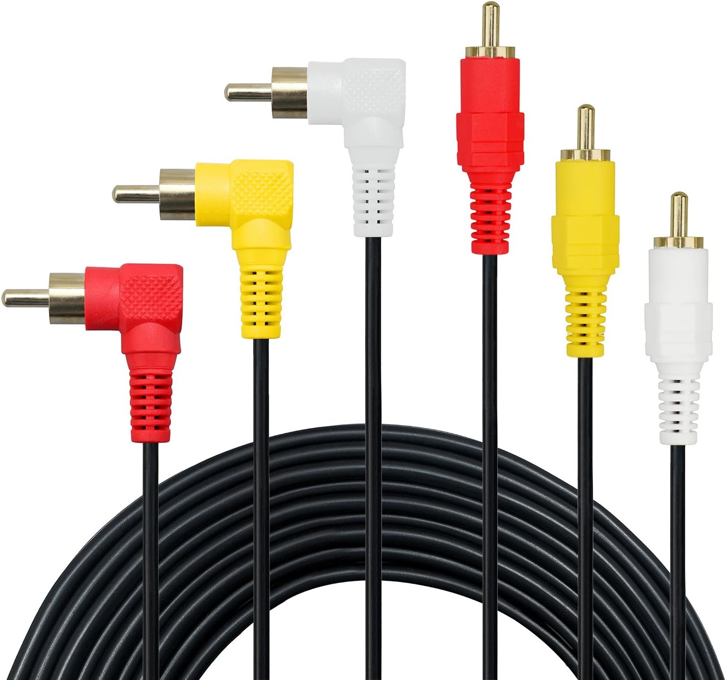 Amazon.com: Cmple - Audio Video RCA Cables 12ft A/V Composite RCA Video ...