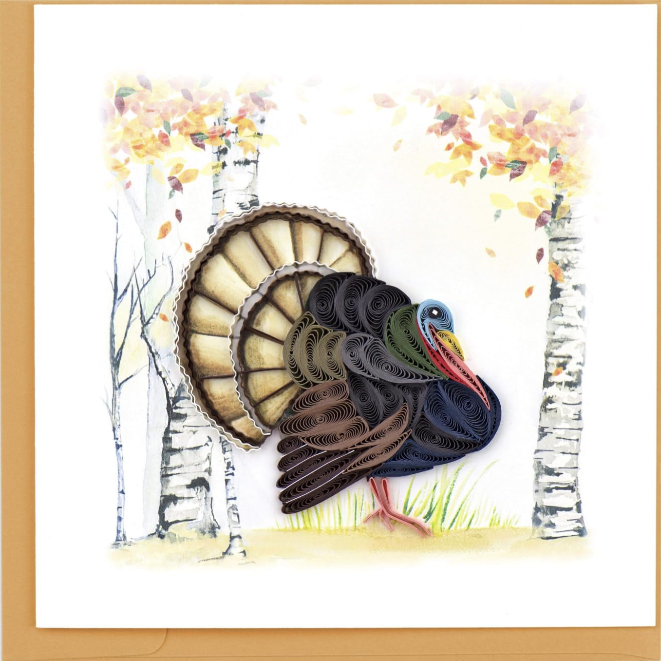 Amazon.com : Quilling Card 3-D Greeting Card - Happy Thanksgiving Wild ...